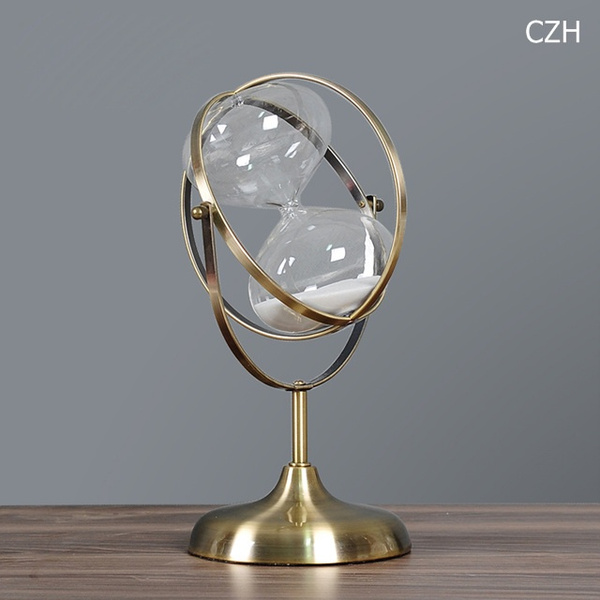 Creative Iron Art Globe Shape Sandglass Decorative Glass Sphere ...