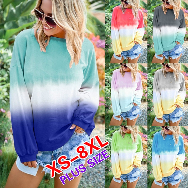 XS-8XL Fashion Clothes Autumn and Winter Tops Womens Long Sleeve Shirts ...