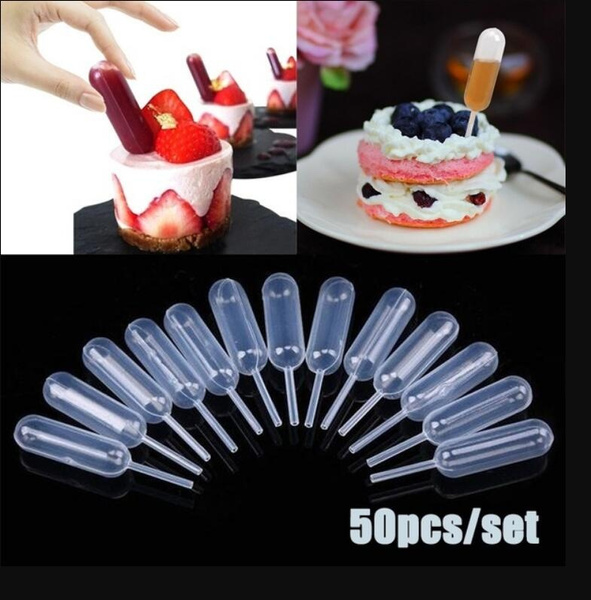 50pcs/Pack 4ml Cupcake Pipettes Plastic Squeeze Transfer Dropper for ...