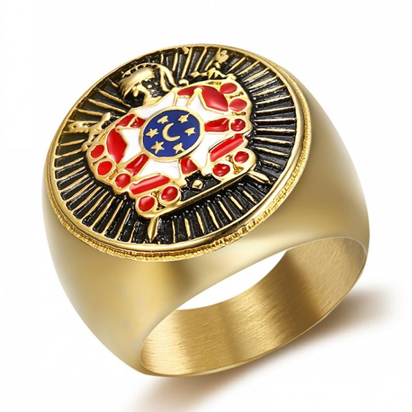 Men's Fashion 316L Stainless Steel Masonic Demolay Retro Ring Szie 7-15 ...