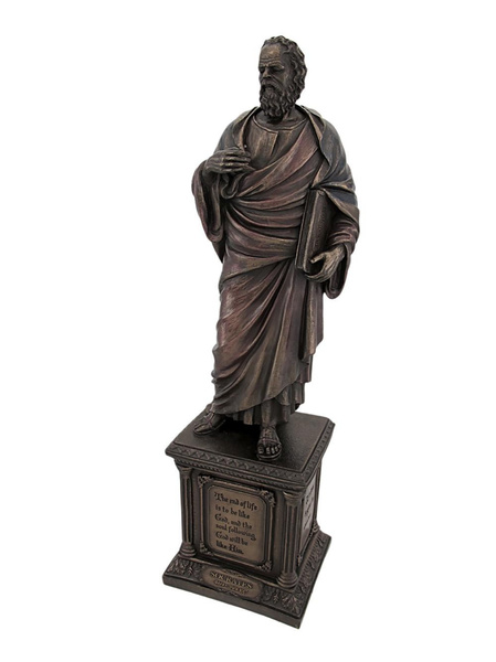 Cold Cast Resin Socrates Statue with Bronze Finish Hand Painted Accents ...