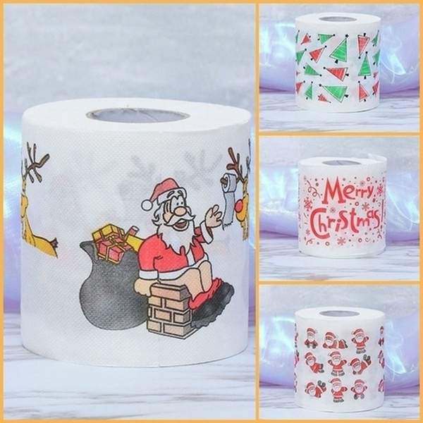 4 Types Home Santa Claus Bath Toilet Paper Christmas Supplies Xmas ...