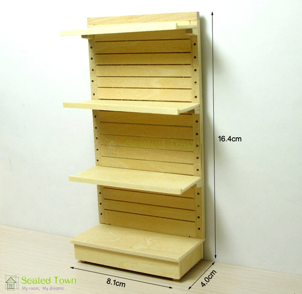 Dollhouse miniature wooden display shelf storage Miniatures Dolls ...
