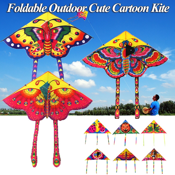 1Pc Cute Cartoon Kite Foldable Outdoor Flying Kite Children Kids Sport ...