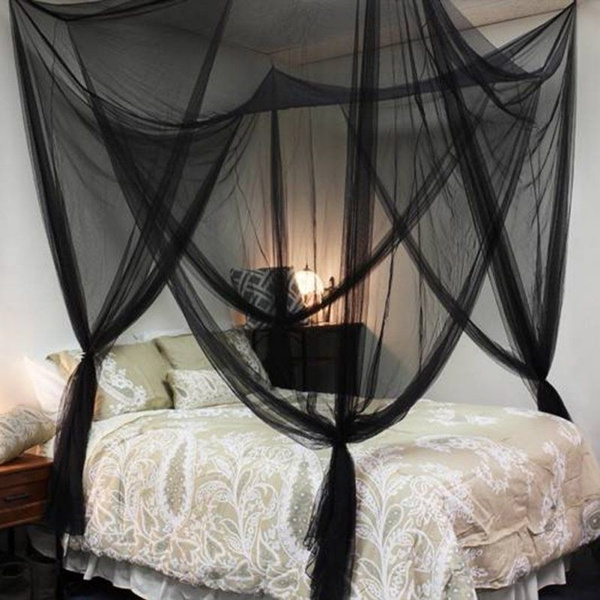 Mosquito Net Insect Netting Bed Mesh Canopy Four Corner Post Net ...