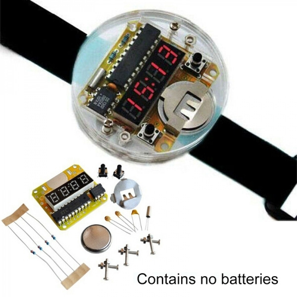 1 set New DIY LED Digital Watch Electronic Clock Kits With Transparent ...