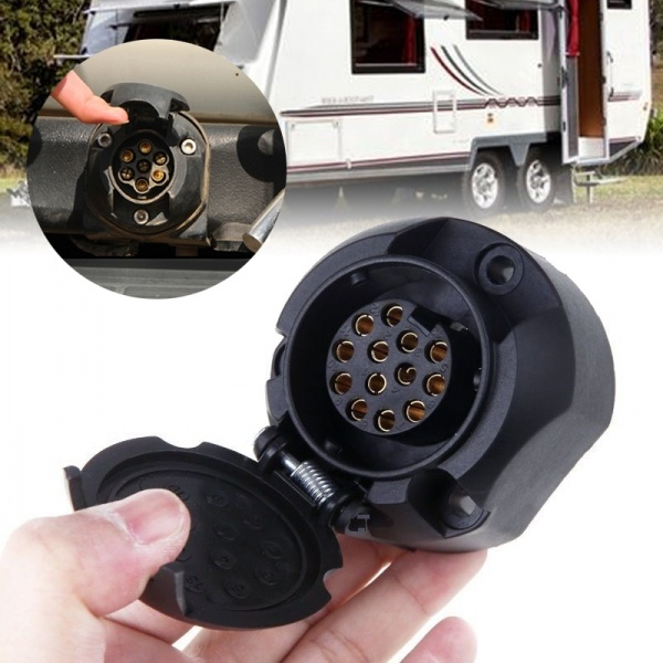 Plastic 13 Pin Socket Trailer Towbar Connector for Cars Vans Caravans ...