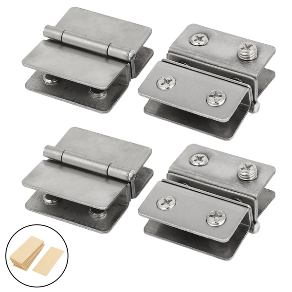 5-8mm Thickness Adjustable Glass Door Double Clip Clamp Hinges, Pack of ...