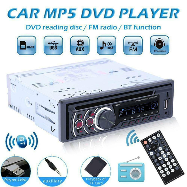 Autoradio 1 Din Bluetooth Car Stereo CD VCD DVD Player AUX USB FM Radio ...