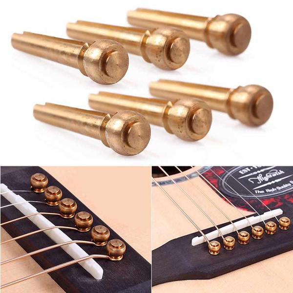 6pcs Brass Bridge Pins String Nail Pins Acousitic Guitar Part | Wish