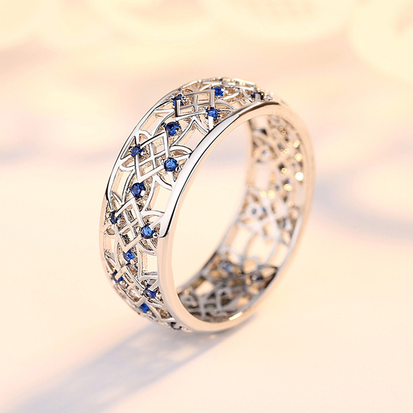 925 Silver anniversary Statement Ring Natural Gemstones Sapphire Ring ...