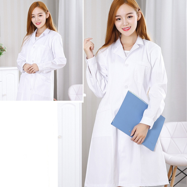 Womens Long Sleeve Lab Coat Doctors Surgeon Scientist Outfit Costume ...
