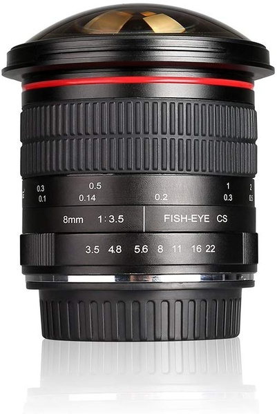 JINTU 8mm f/3.5 Wide Angel Fisheye Lens Manual Prime Portrait Lens for ...