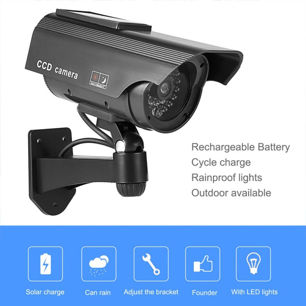 Fake Camera Solar and Battery Powered Flicker Blink LED Rainproof ...