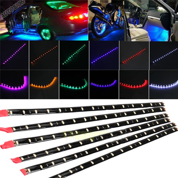 6PCS Waterproof DC 12V Motor LED Strip Underbody Light For Car ...
