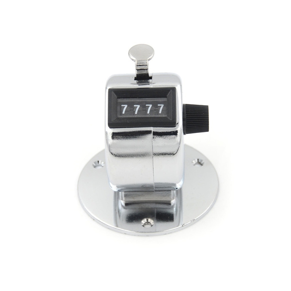 4 Digit Manual Hand Tally Mechanical Palm Click Counter Round Base | Wish