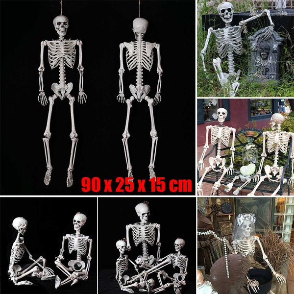 90CM Poseable Full Life Size Human Skeleton Halloween Decoration Party ...