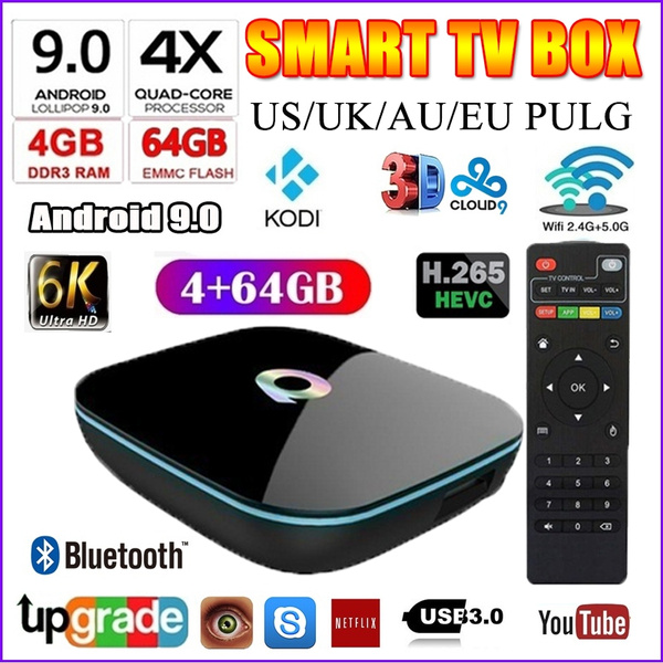 New High Quality Q BOX Network Wifi Smart Player Android 9.0 HD TV Box ...