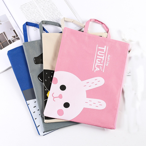1 Pcs Nylon Oxford A4 cute File Folder Cute girl bag Cartoon zipper ...