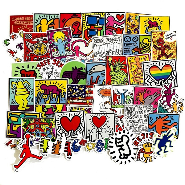 50/100PCS Street Art Keith Haring Personality Graffiti Suitcase ...