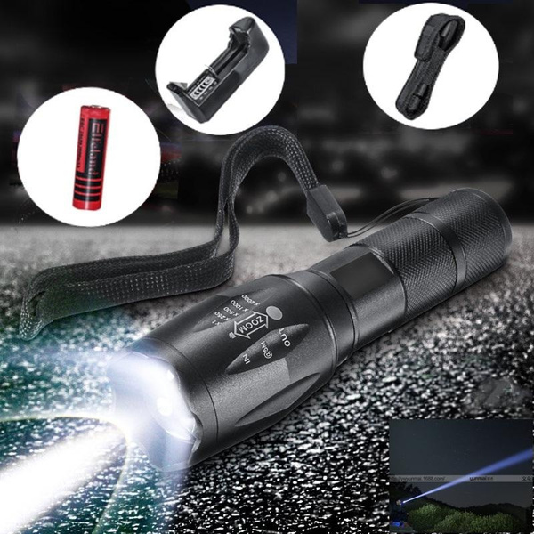 Portable LED Flashlight Torches Zoomable Tactical LED Flashlight ...