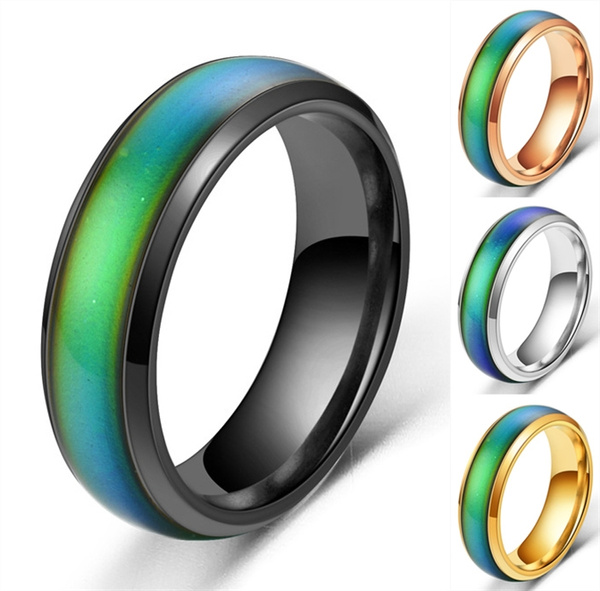 Creative Color Changeable Ring Temperature Emotion Feeling Mood Rings ...