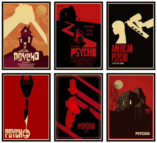 Poster Alfred Hitchcock's Psycho Horror Film Vintage Paper Poster Wall ...