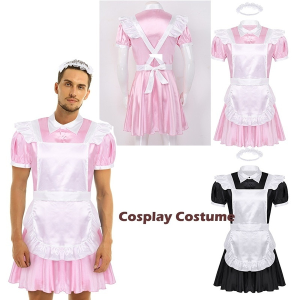 Fancy Cosplay Party 3pcs Set Men Adults Sissy Maid Cosplay Costume