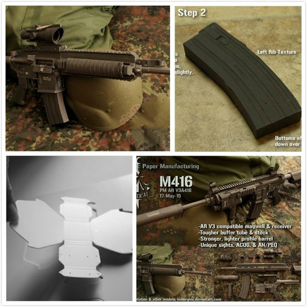 1:1 Scale M416 Rifle 3D Paper Model Cosplay Kits Kid Adults' Gun ...