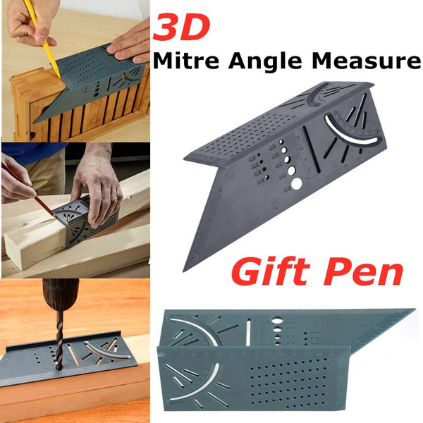 New Woodworking scale 3D Mitre Angle Measuring Square Size Measure Tool ...