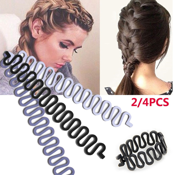 2PCS/Set Hair French Braid Clip Magic Styling Stick Diy Bun Maker Tool ...