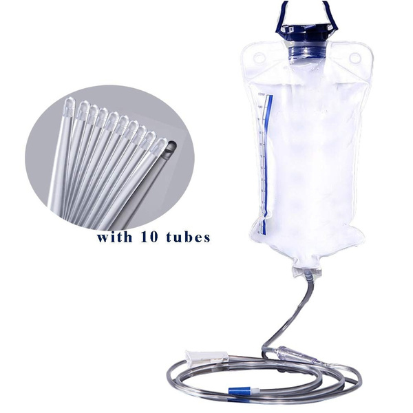 Enema Bag Reusable Colon Cleansing Bag Coffee and Water Douche with 10 ...