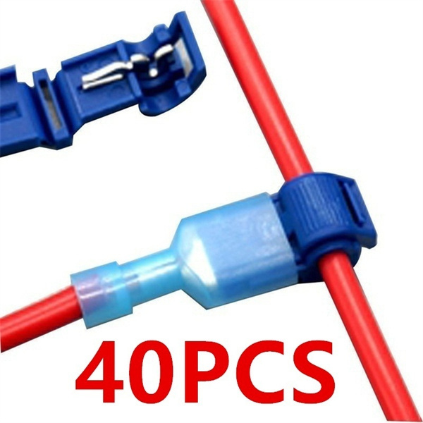 40Pcs Quick Electrical Cable Connectors Snap Splice Lock Wire Terminals ...