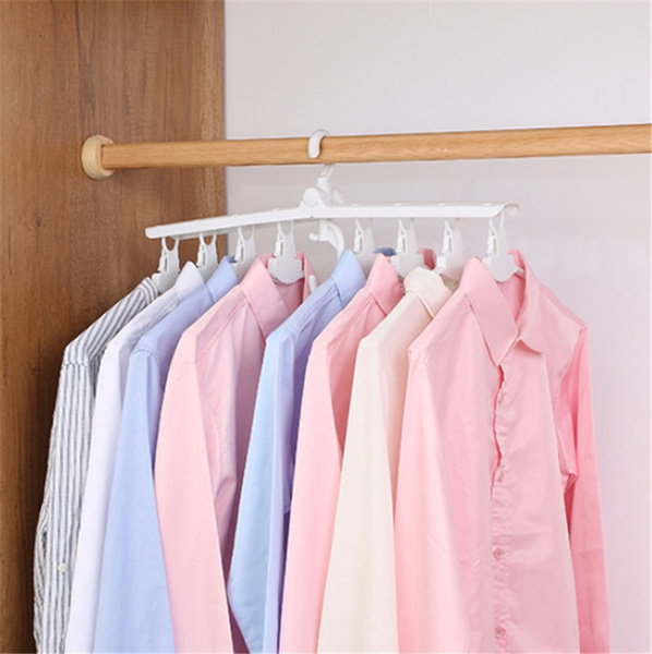 Space Saving Multi-port Clothing Hangers Wardrobe Multifunction Shirts ...