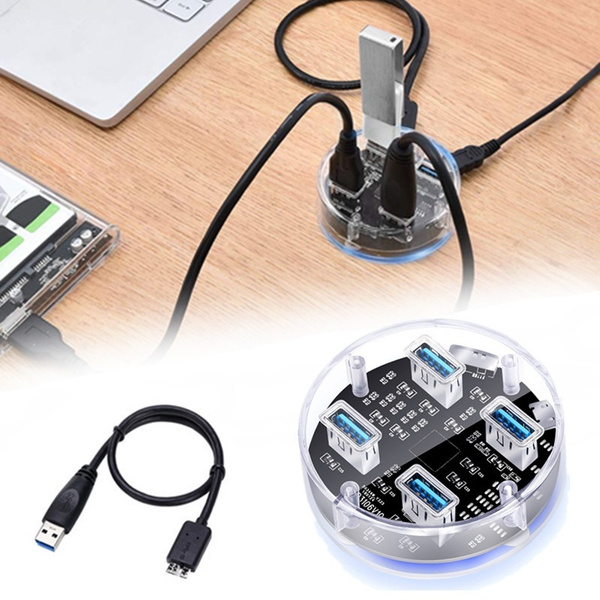 USB 3.0 4 Port Ultrabooks Tablets Durable Super Speed 5Gbps Transparent ...