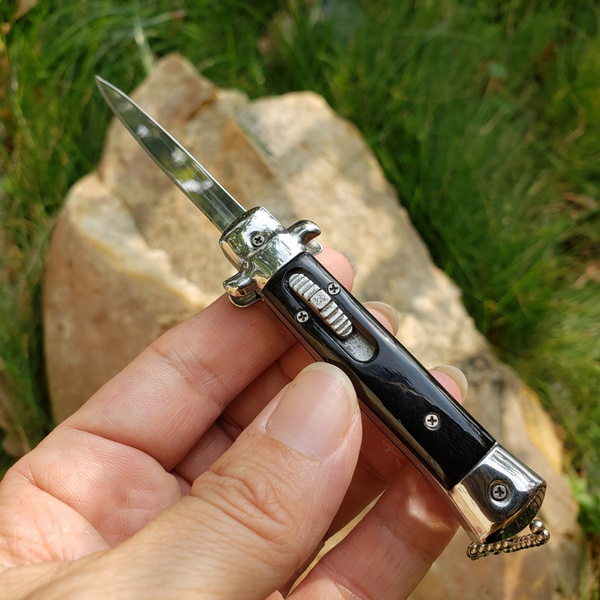 paodin Italy Stiletto Automatic Mini Pocket Knives Double AUTO 440 ...