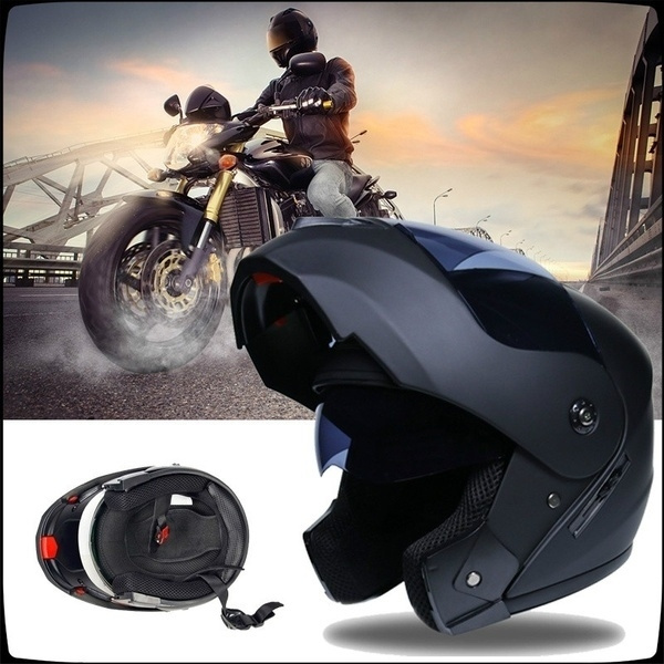NEW Flip Up Motorcycle Helmet Racing Modular Dual Lens Motocross Moto ...