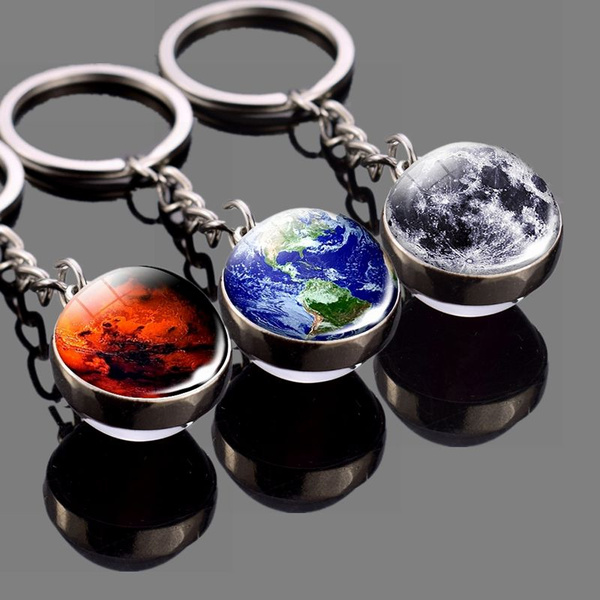 Luminous Planet Star Keychain Solar System Galaxy Keyring Nebula Space ...