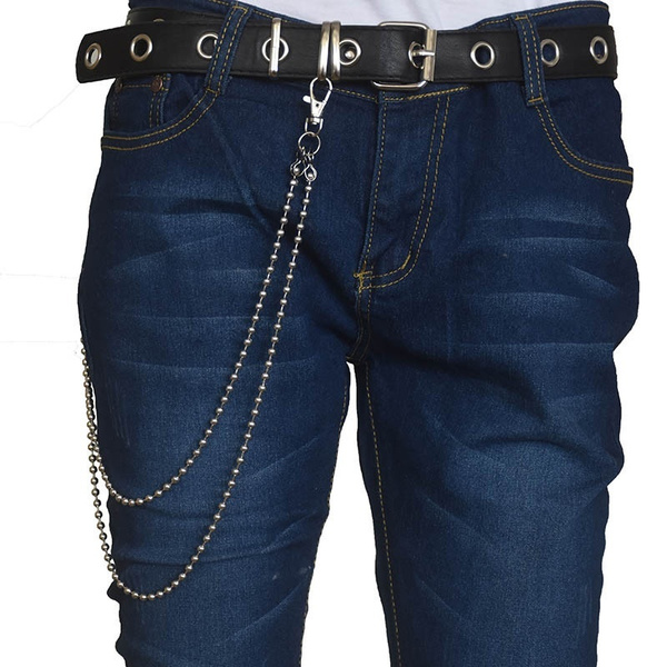 Individual Fashion Street Metal Rock Punk Beads Jeans Waist Chain Jeans ...