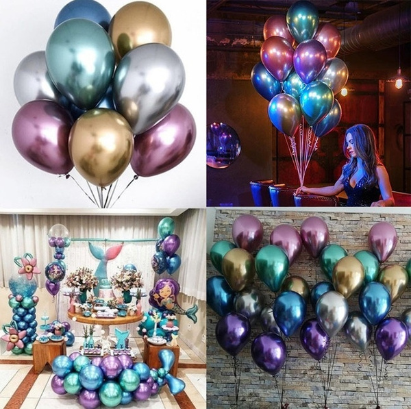 5/10pcs Metallic Balloon Wedding Ballons Happy Birthday Balloon Latex ...