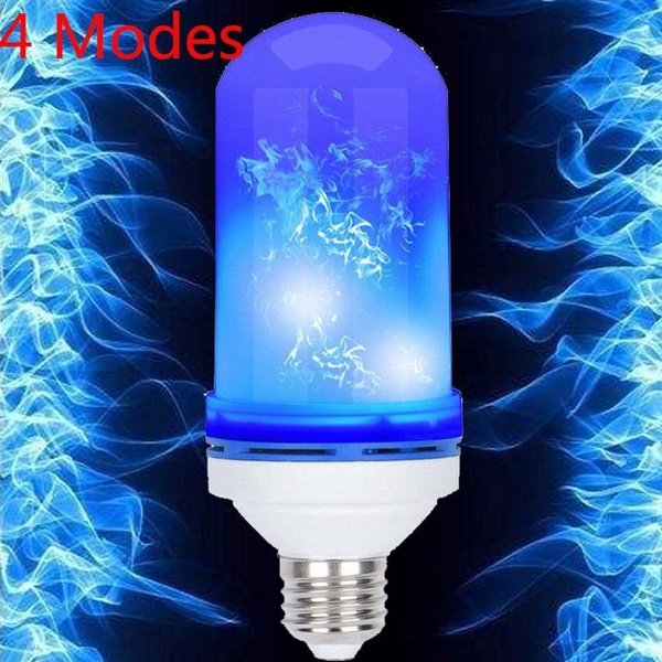 4 Modes E27/26 LED Flame Effect Fire Light Bulb Flickering Lamp ...