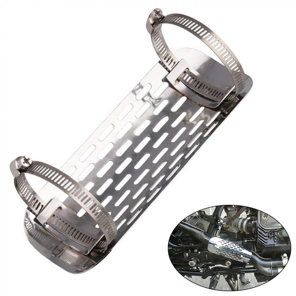 Motorcycle Exhaust Muffler Pipe Cover Chrome Heat Shield Heel Guard 18 ...
