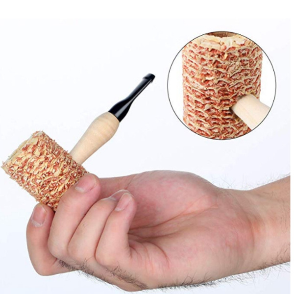 2 Pieces Corn Cob Smoking Tobacco Pipe Pipes Wood Handle Accessory Fake ...