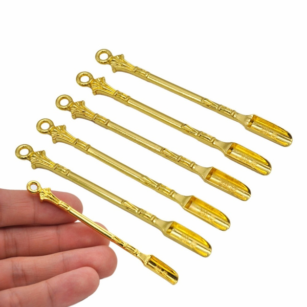 1-5pcs Golden Metal Spoon Use For Sniffer Snorter HOOVER HOOTEER Snuff ...