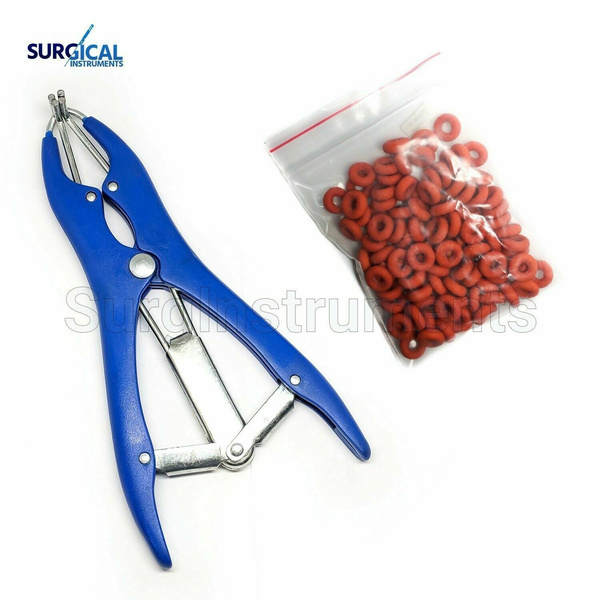 Elastrator Plastic Castration Tail Docking Dogs Livestock + 100 Bands ...