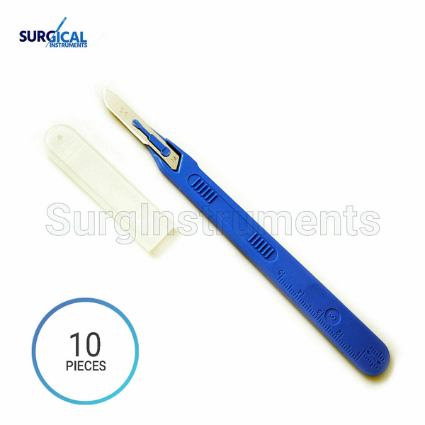 10 pcs Dermaplaning Scalpel Blade Number 10 with Disposable Plastic ...