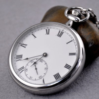 Mechanical Pocket Watch Full Stainless Steel Waterproof Wind up Pocket ...