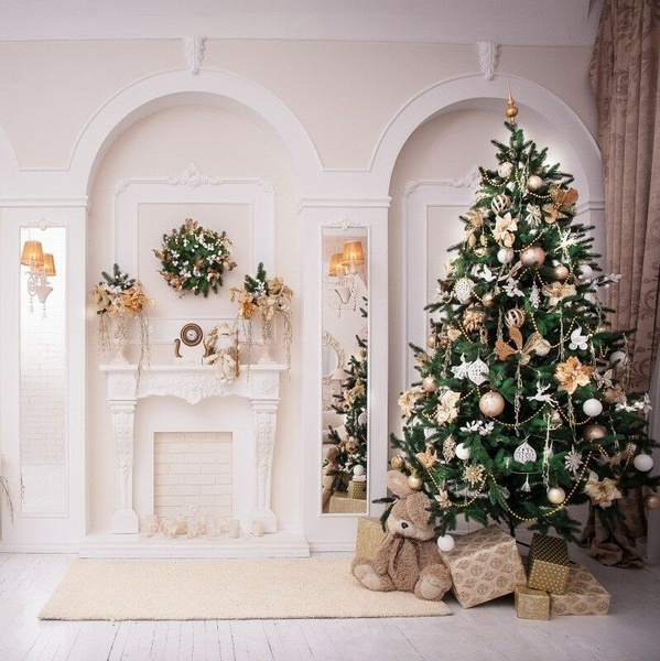 8x8ft Gorgeous Christmas Tree Background Home Decor Photo Backdrop ...