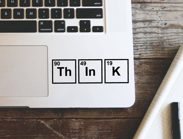 Think Periodic Table decal Laptop Sticker Car truck Bumper Window Door ...