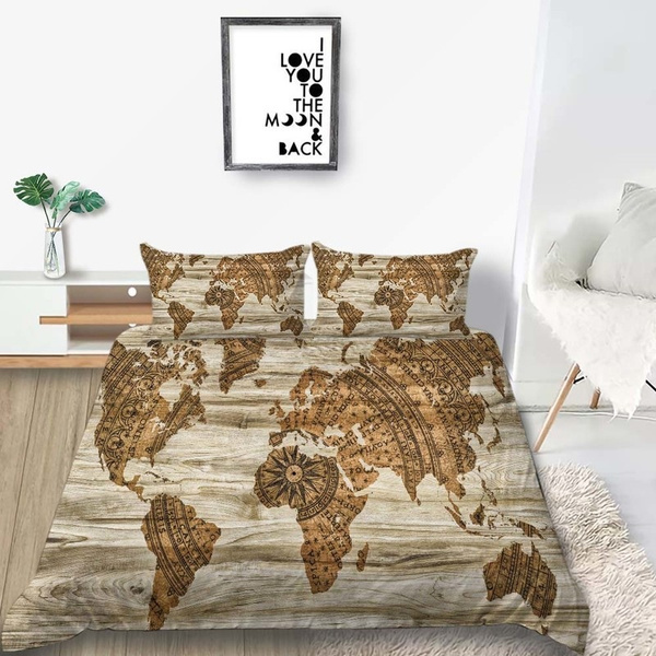 2019 New All Size Popular Style Duvet Cover with Pillow Shams 3D World ...